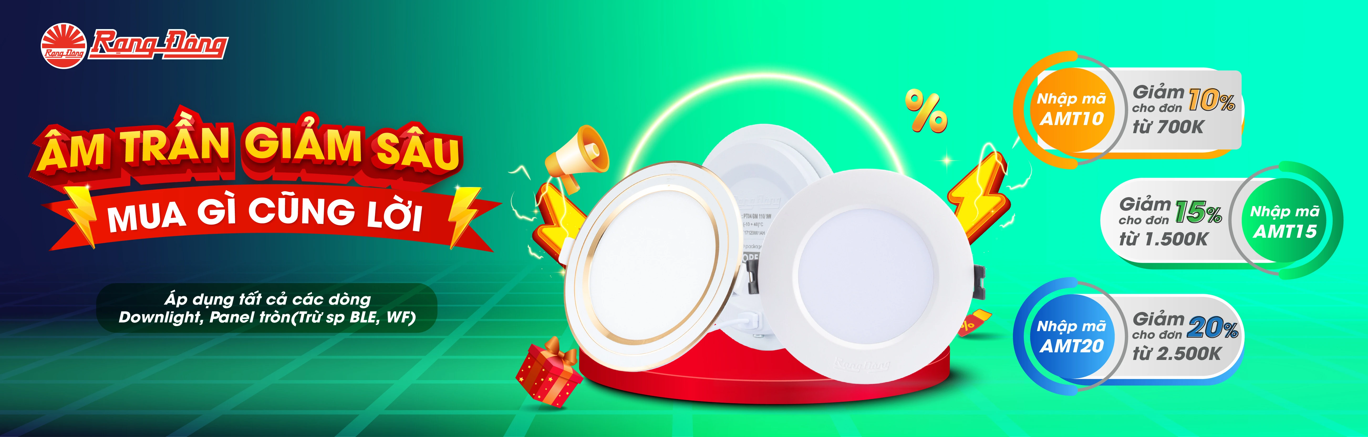 Đèn Led Downlight Đổi Màu At56 90/10w